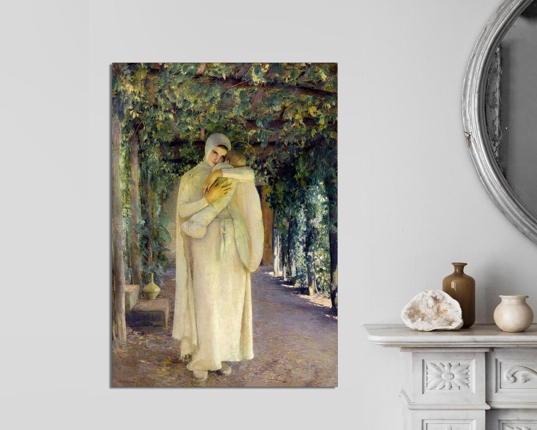 Madonna of the Trellis Canvas Print, Pascal Bouveret Catholic Art ...