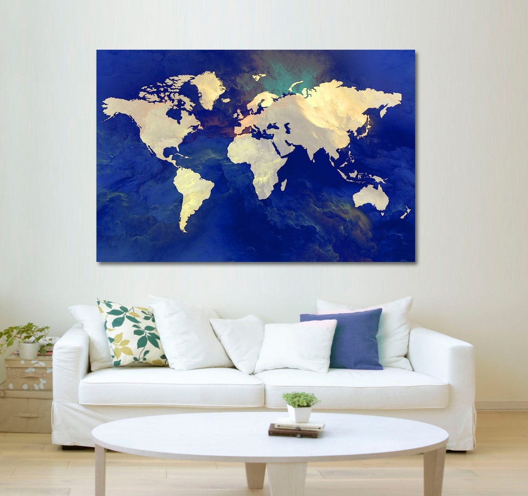 World Map Canvas Print, World Map Canvas, World Map Large Canvas ...