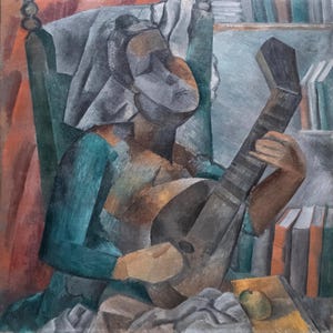 Picasso Woman With Mandolin Canvas Print, Abstract Cubism Art, Ready to ...