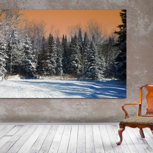 Gorgeous Winter Snow Art, Wall Decor Wall Art Print,snow Forest Canvas ...