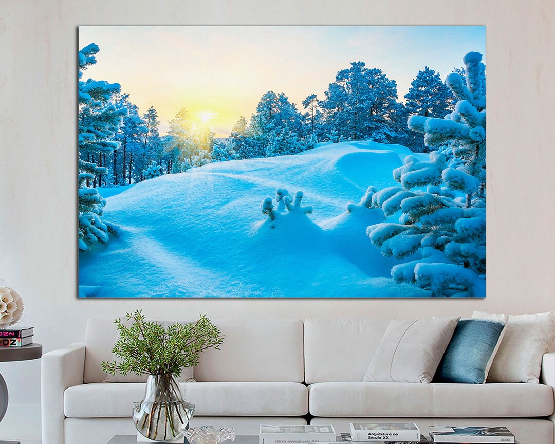 Gorgeous Winter Snow Art, Wall Decor Wall Art Print,snow Forest Canvas ...