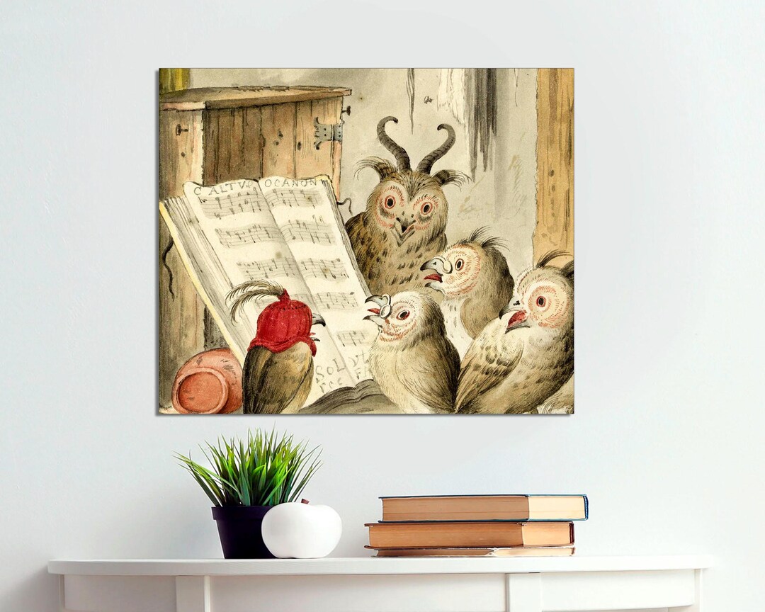 Classic Birds, by Cornelis Saftleven, Owl Orchestra Art, Weird Owl ...