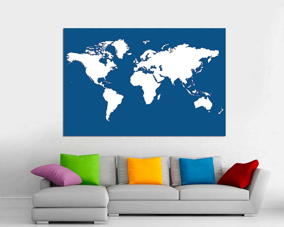 World Map Canvas Print, World Map Canvas, World Map Large Canvas ...