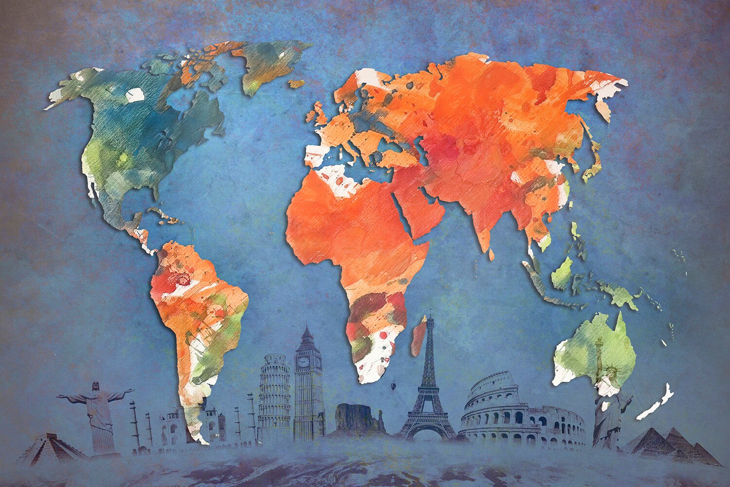 World Map Canvas Print World Map Canvas World Map Large | Etsy