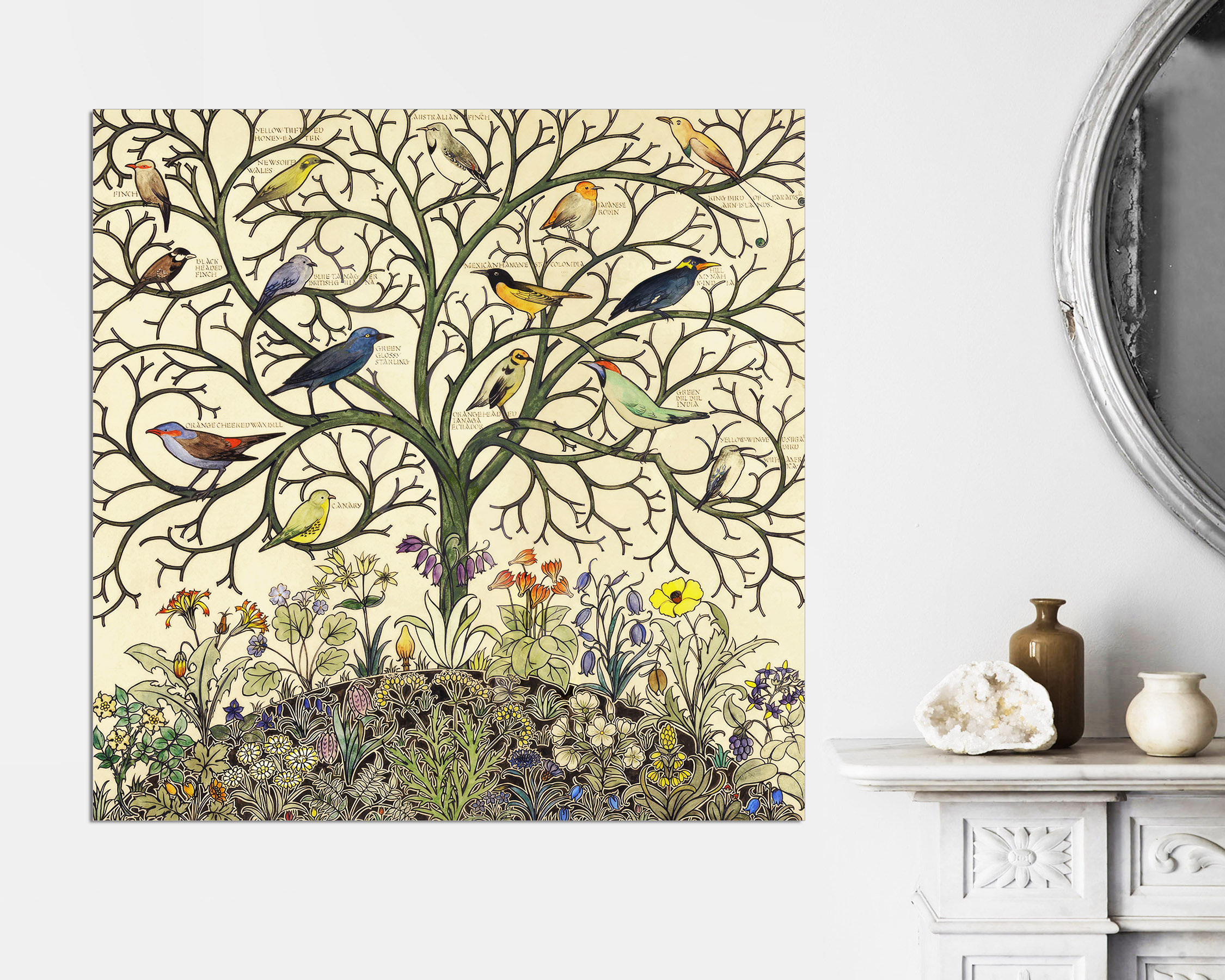 Songbirds Canvas Art Print Tree of Life Tropical Bird - Etsy
