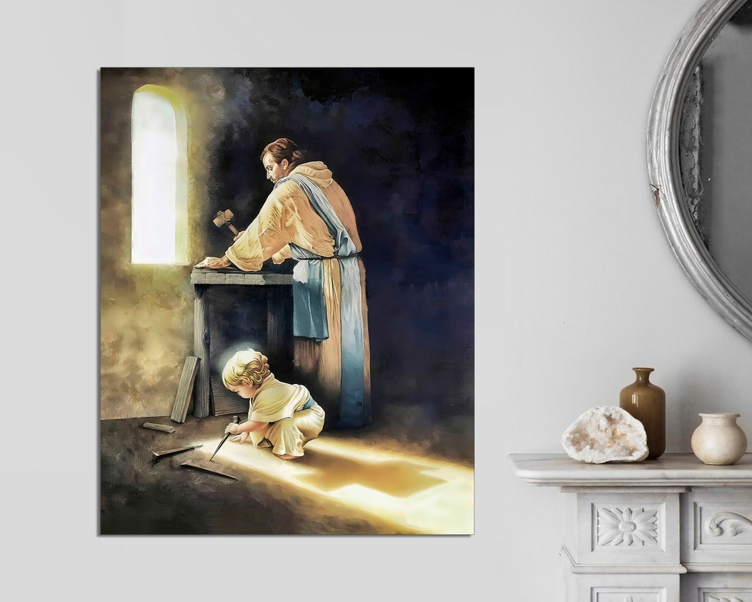Destiny Young Baby Jesus as a Child Works in Josephs Carpenter Shop ...