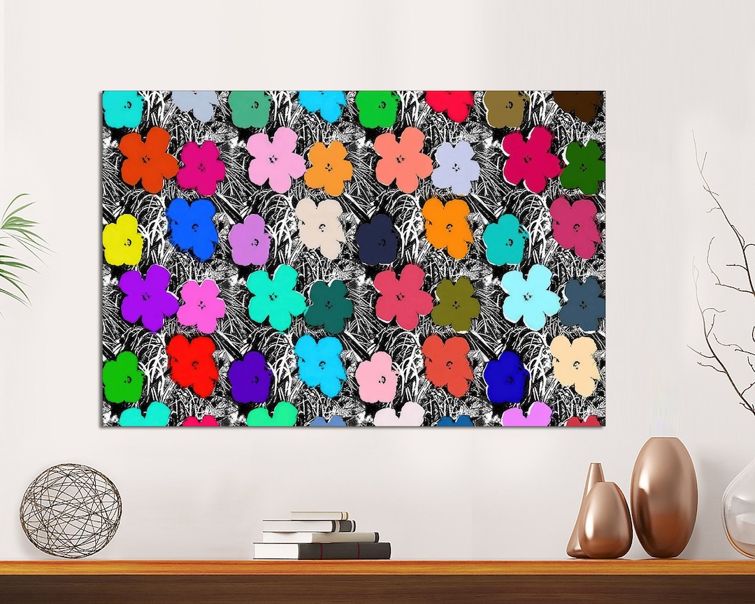 Andy Warhol Canvas Flowers Print, Art for Living Room, Andy Warhol ...