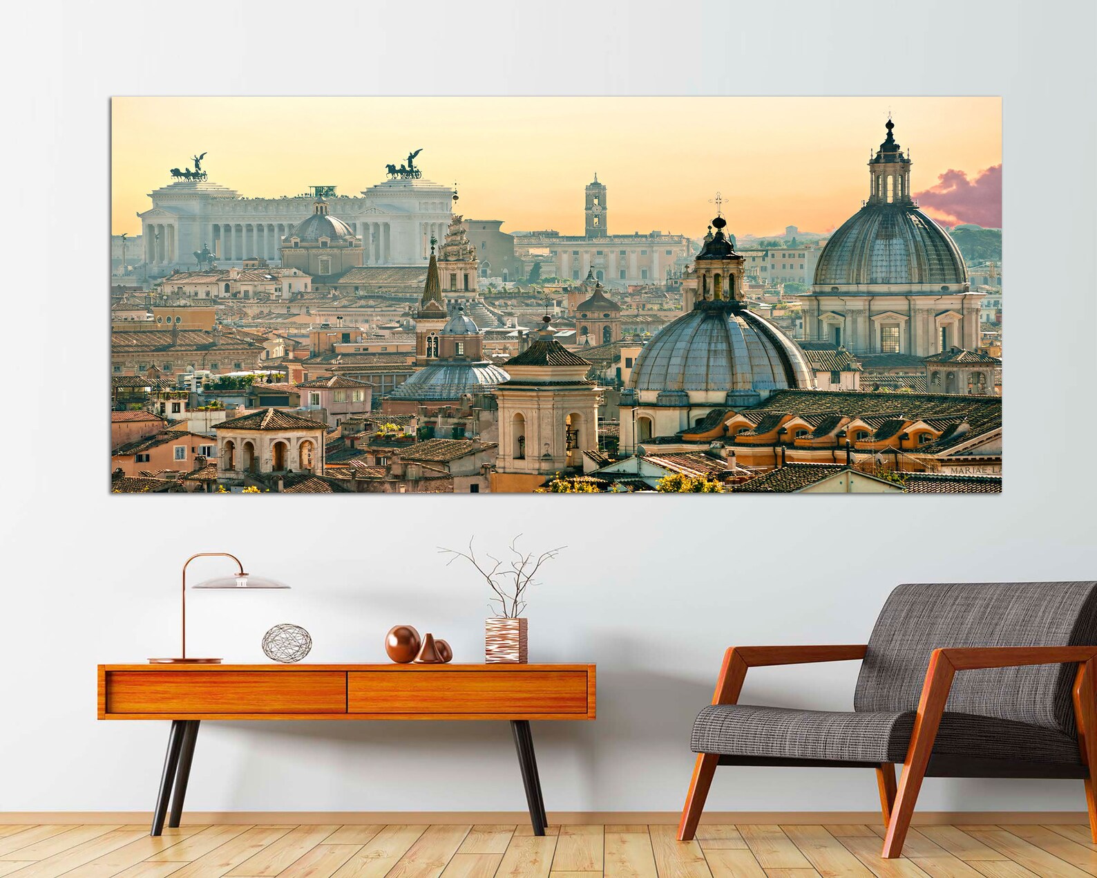 Panoramic Rome Cityscape Canvas Print, Italian Home Decor - Etsy