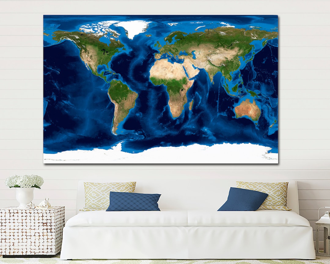 World Map Canvas Print, World Map Canvas, World Map Large Canvas ...