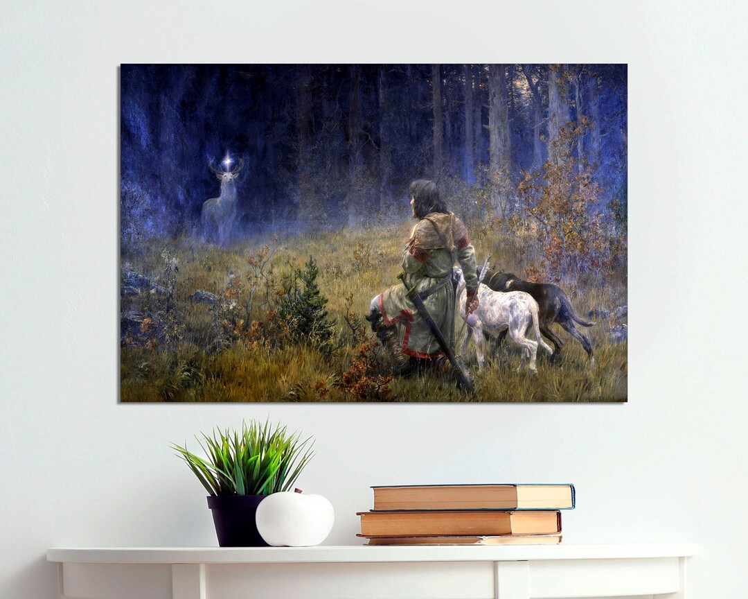 Saint Hubert Canvas Art, Patron of Hunters, Catholic Gifts, Patron ...