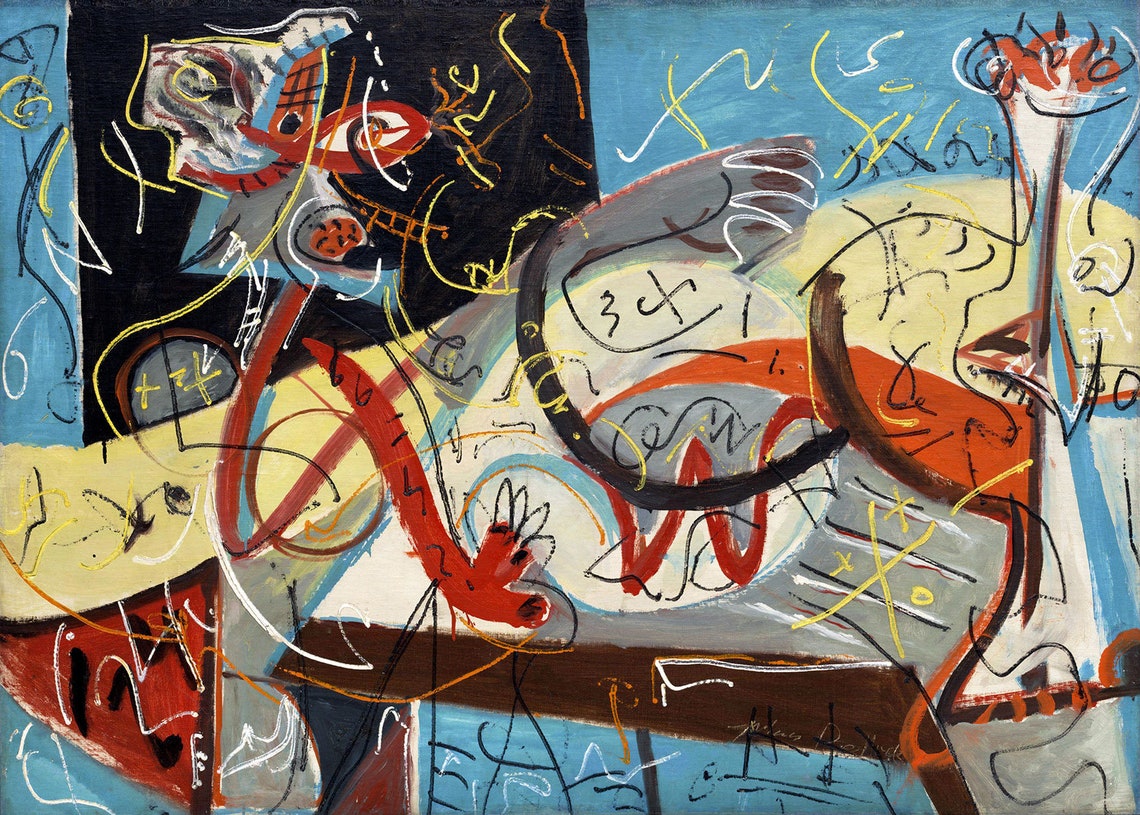 Jackson Pollock Stenographic Figure Canvas Giclée Print, Ready to Hang ...