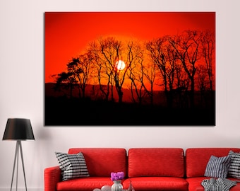 Lonely Tree Branches Print on Canvas Interior Design Room | Etsy