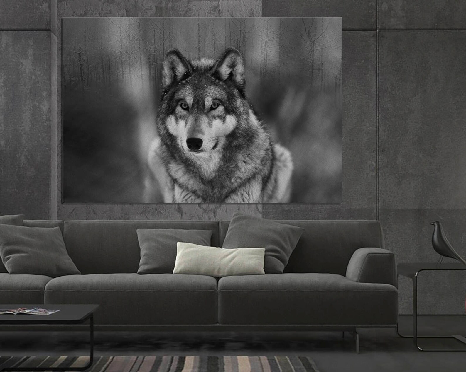 Grey Wolf Canvas Print Wolf Wall Art Canvas Print. Wall Art - Etsy