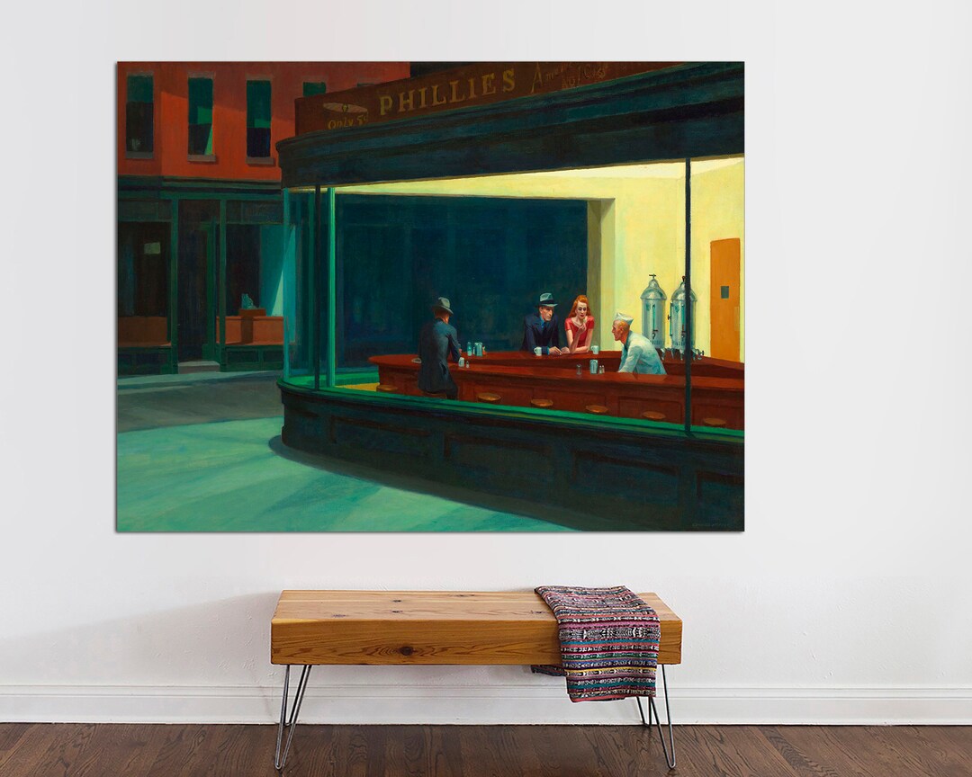 Nighthawks by Edward Hopper 1942, Large Nighthawks Canvas, Edward ...