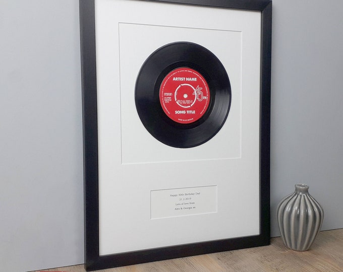Personalised Framed Vinyl Record Display 7" Records 45rpm | Wedding ...