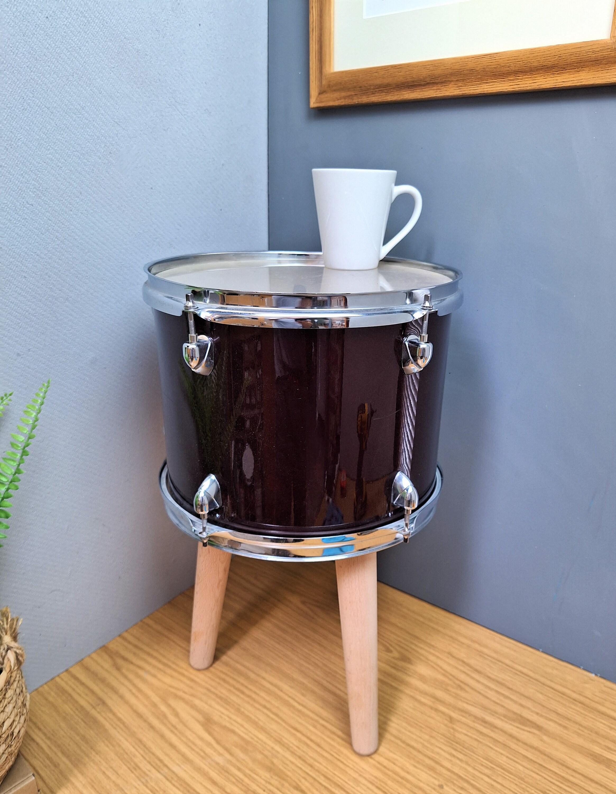 Drum Table Various Colours Wood Coffee Table Side Table Bedside Real Drums Large Upcycled Etsy