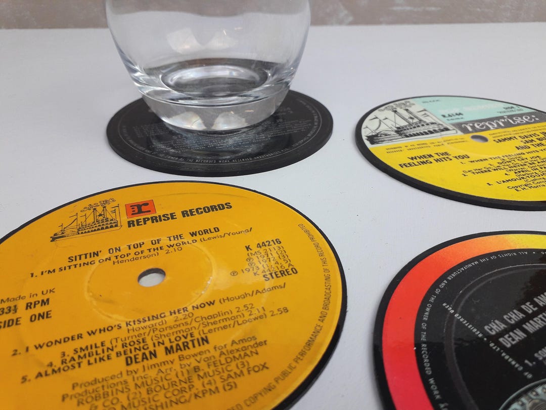Dean Martin Vinyl Record Coaster | Handmade Music Lover Gift - Etsy