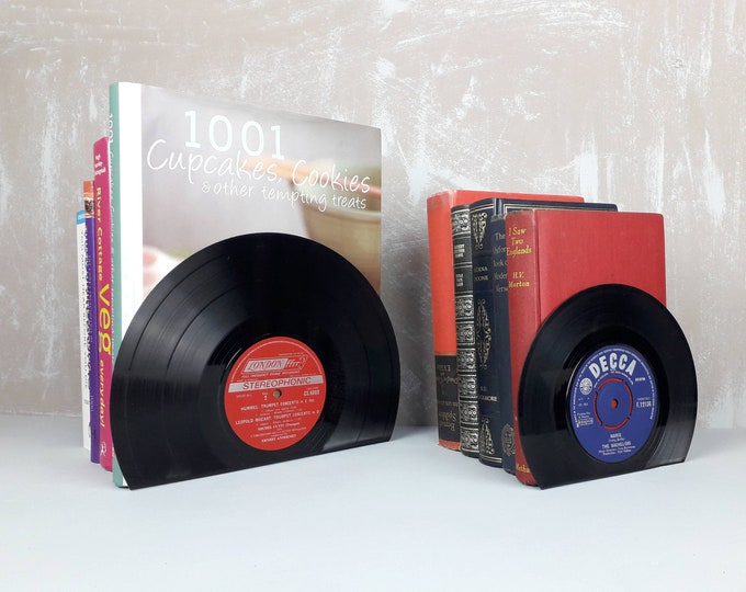 Vinyl Record Bookends Gift Pack Plus Optional Coasters - Etsy