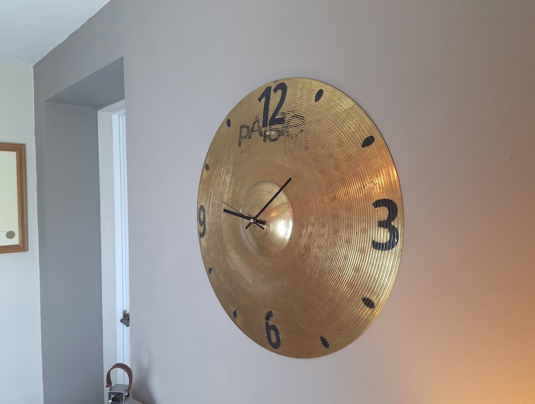 Large Paiste Cymbal Wall Clock, Upcycled Copper, 20 Inch - Etsy