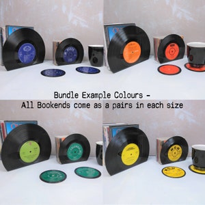 Vinyl Record Bookends Gift Pack Plus Optional Coasters - Etsy