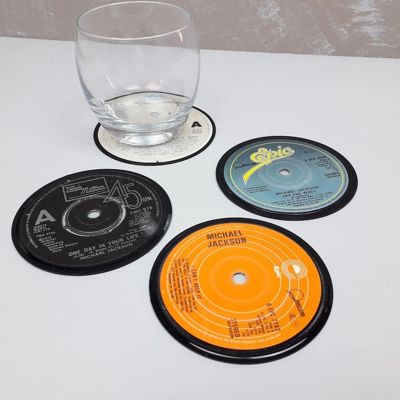 Michael Jackson Vinyl Record Coasters | Music Lover Gift | Individual ...