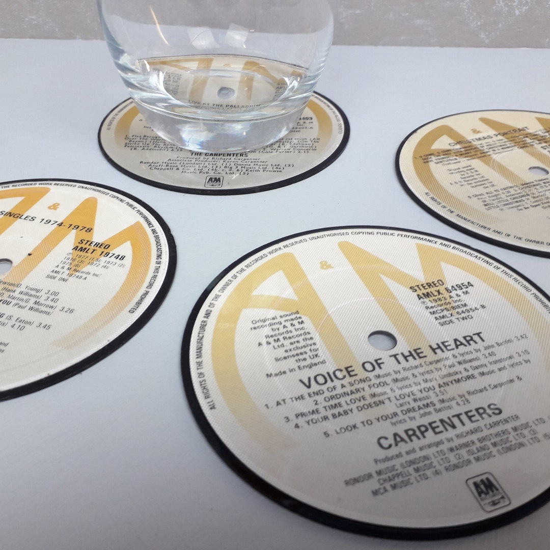 The Carpenters Vinyl Record Coasters | Music Lover Gift | Individual or ...