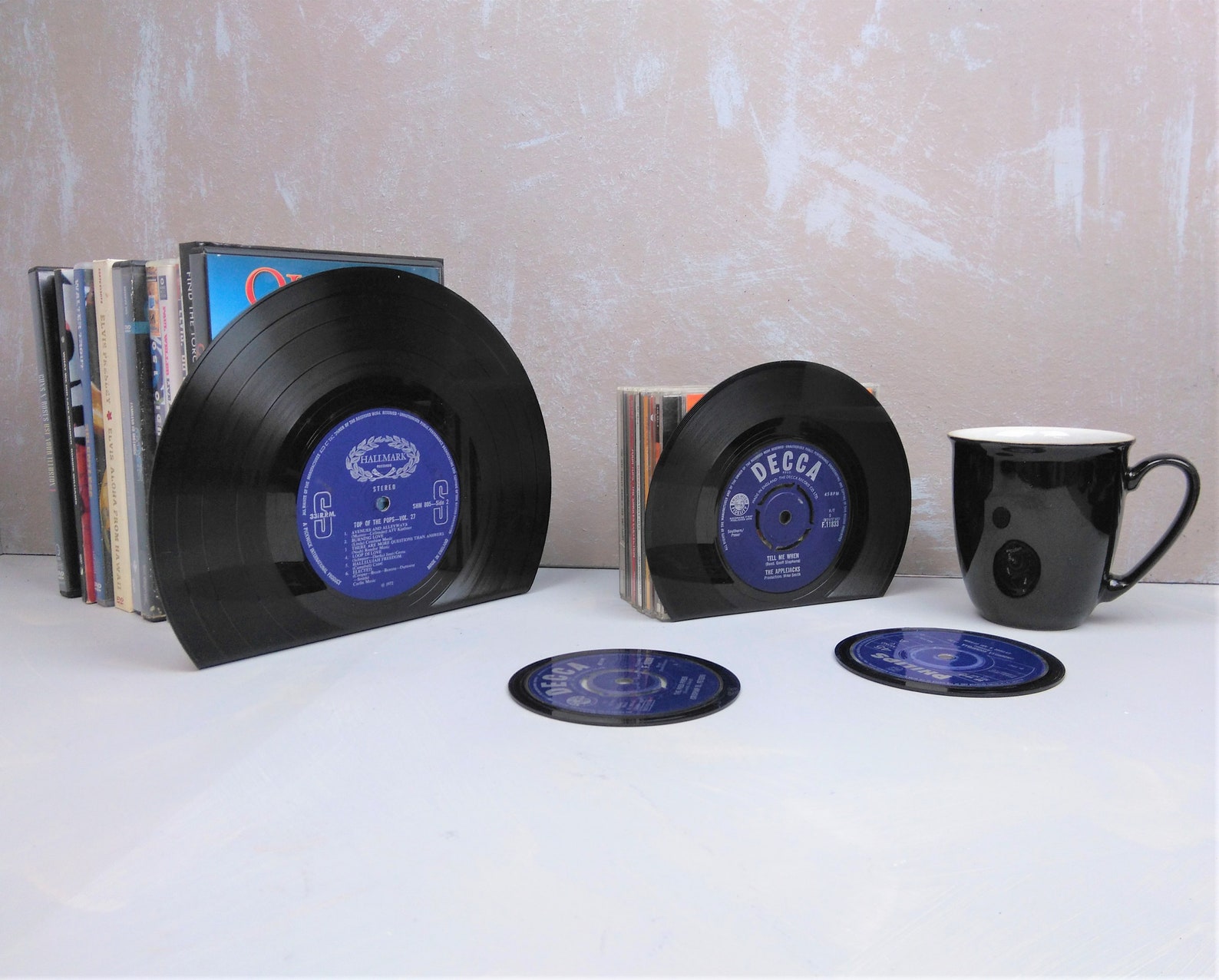 Vinyl Record Bookends Gift Pack Plus Optional Coasters - Etsy
