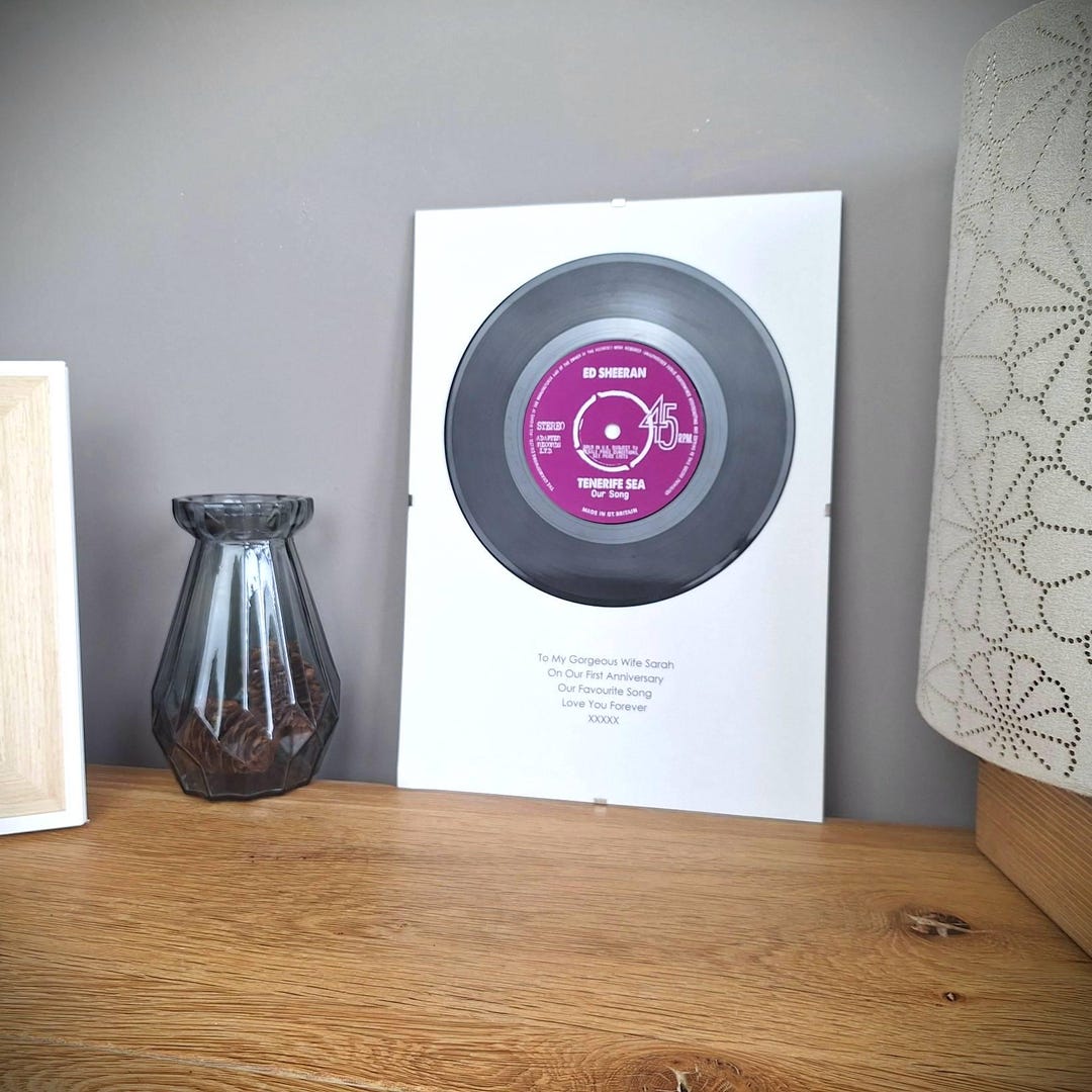 Personalised Real Vinyl Record Song | Framed | Music Lover | - Etsy