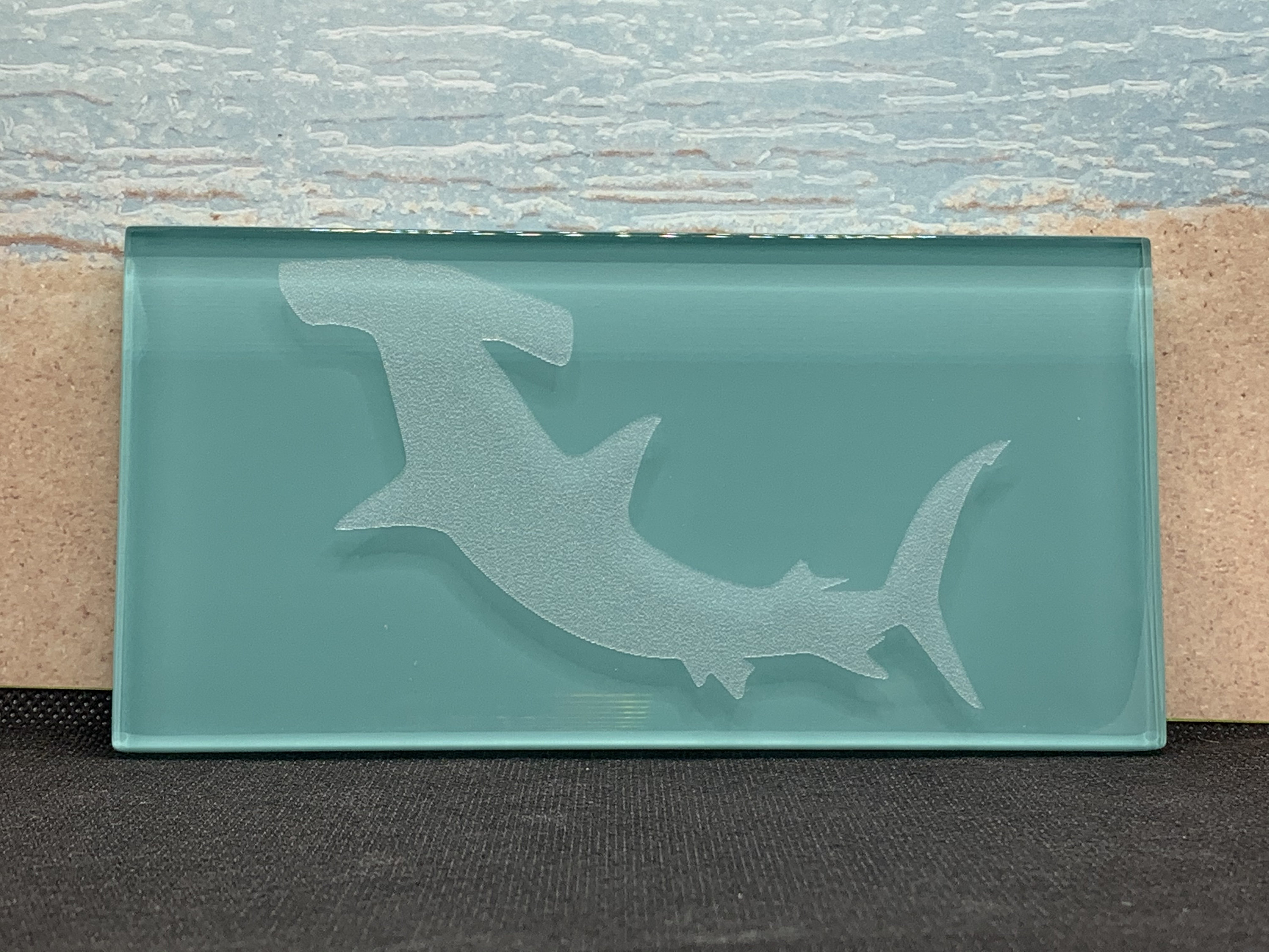 Subway Tile With Etched Hammerhead Shark | Etsy