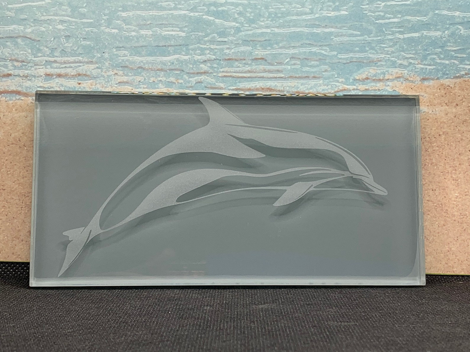 Glass Subway Tile With Etched Detailed Dolphin - Etsy