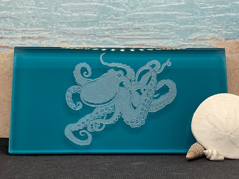 Glass Subway Tile With Octopus - Etsy