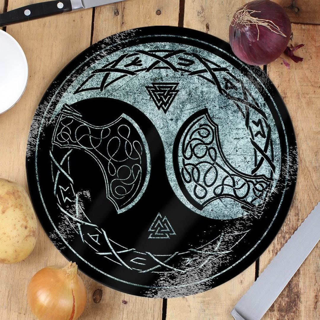 Viking Yin Yang Circular Glass Chopping Board Diameter 30cm - Etsy