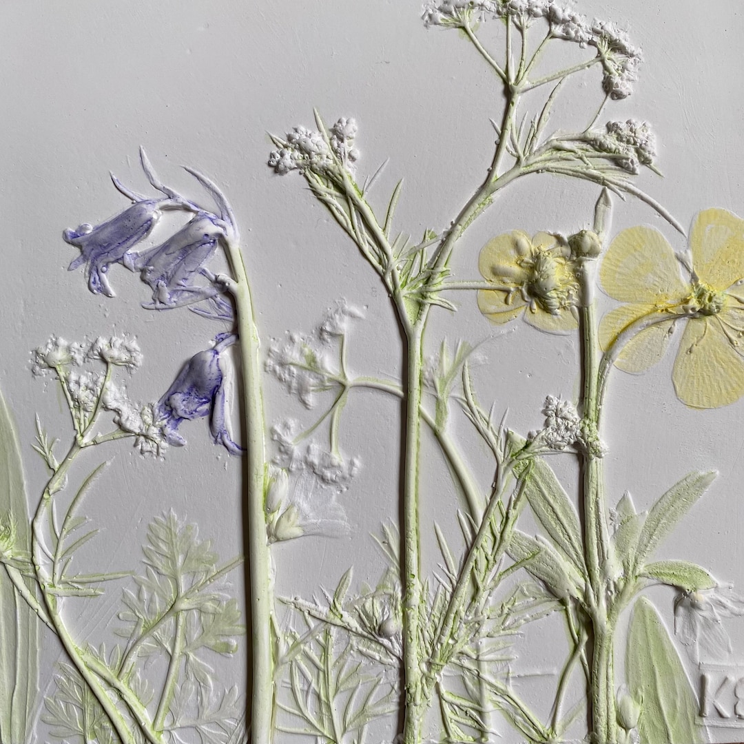 Wild IV Botanical Bas Relief Hand Made Pretty Plaque, Limited Edition ...