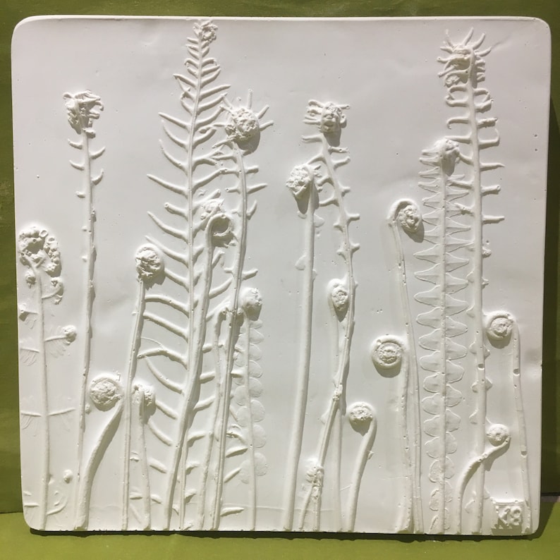 Forest Ferns Botanical Bas Relief / Wall Art / Plaster Art - Etsy