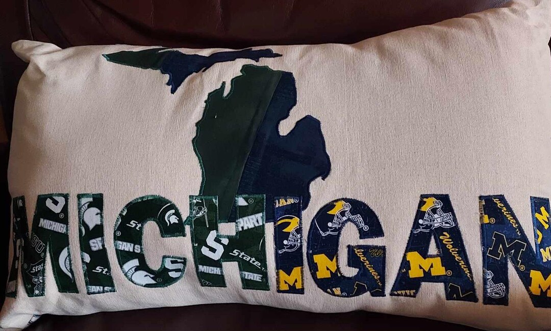 Lumbar University of Michigan Michigan State Divided Pillow - Etsy