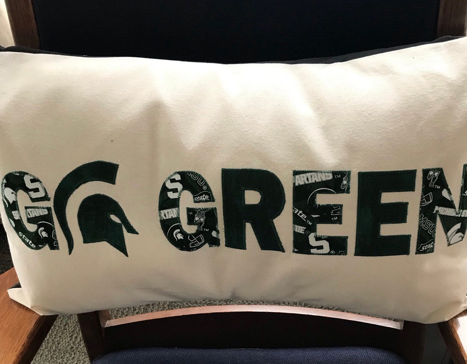 Lumbar GO GREEN Michigan State University Pillow Cover - Etsy