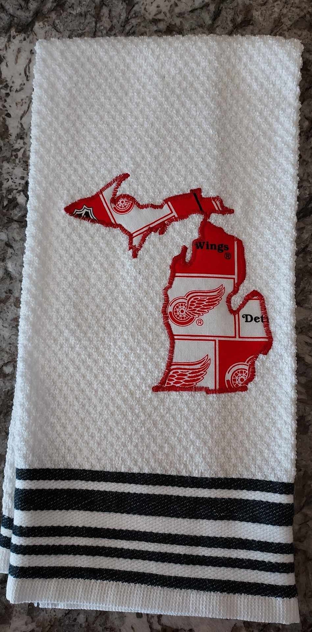 Detroit Red Wings Hand Towel With Michigan - Etsy