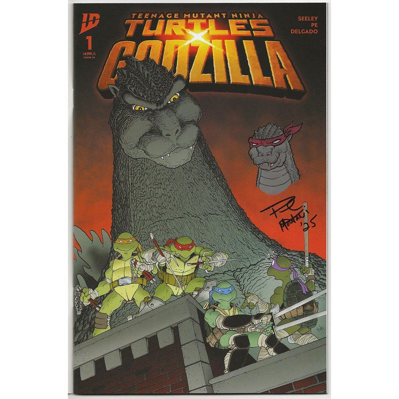 TMNT X Godzilla #1 Rubber Chicken Comics Exclusive - Signed With Remark ...