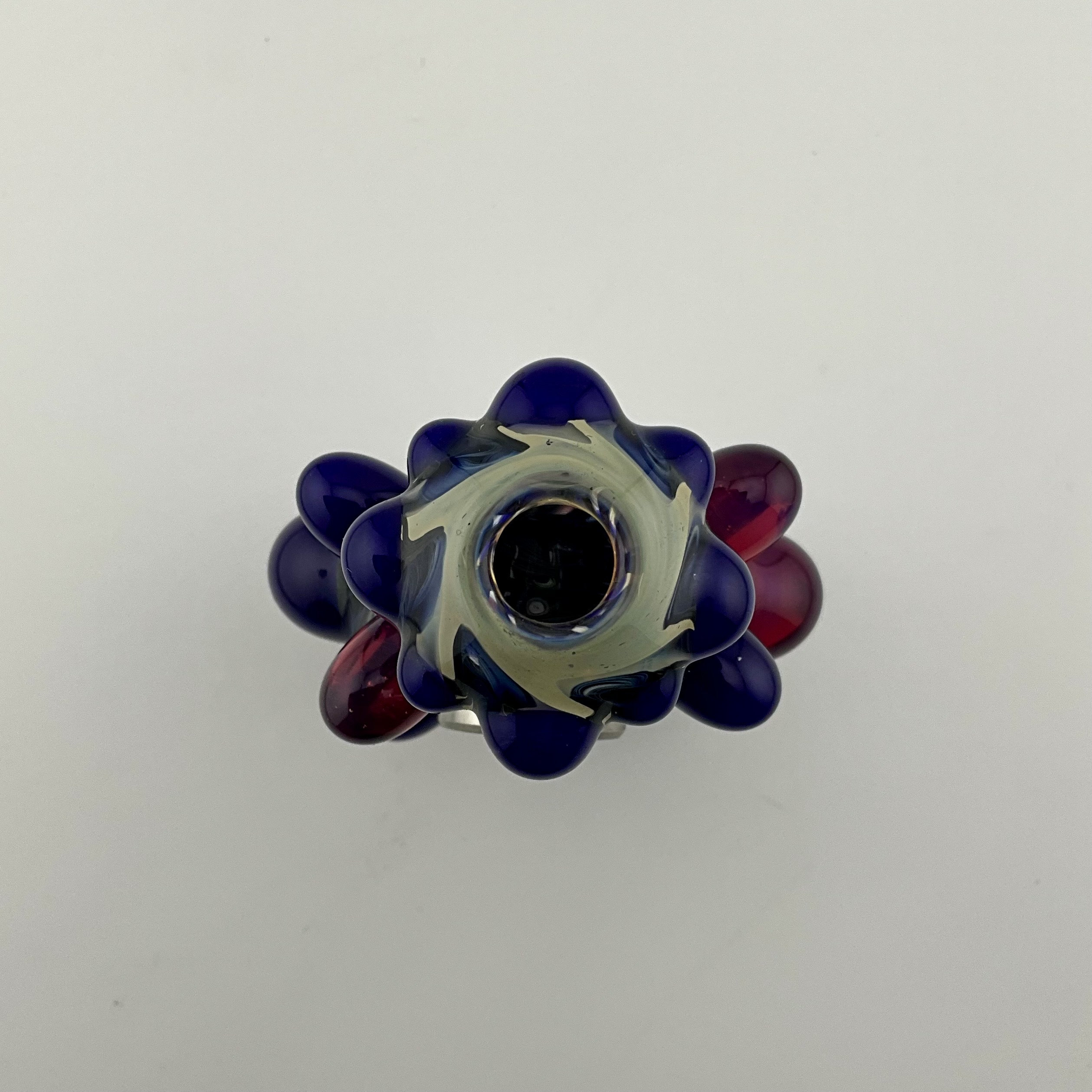 Glass Fidget Spinner Chillum Green and Blue Silver Fumed Tobacco Pipe ...