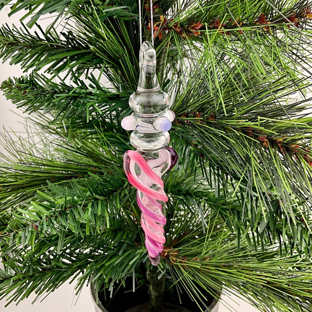 Mini Maria Glass Icicle Ornaments With Royal Jelly and Telemagenta ...