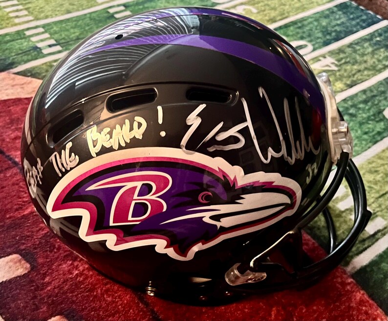 Eric Weddle Signed Custom Baltimore Ravens Full Size Helmet W/fear the ...