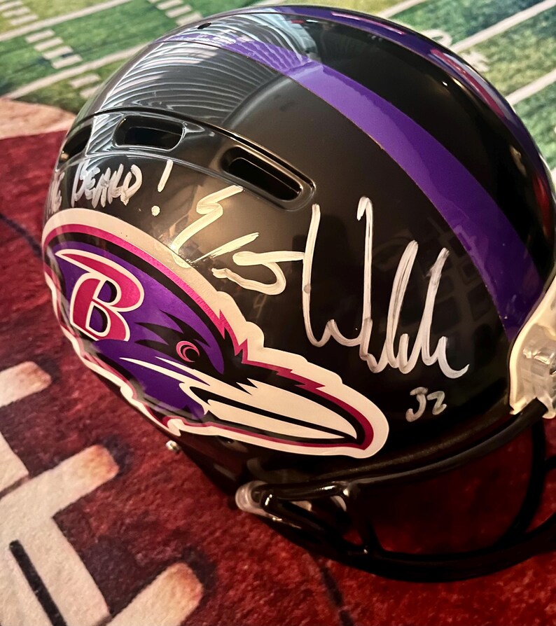 Eric Weddle Signed Custom Baltimore Ravens Full Size Helmet W/fear the ...