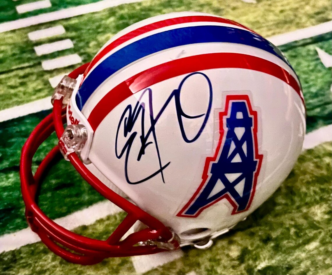 Eddie George Signed Houston Oilers Throwback Mini Helmet - Etsy