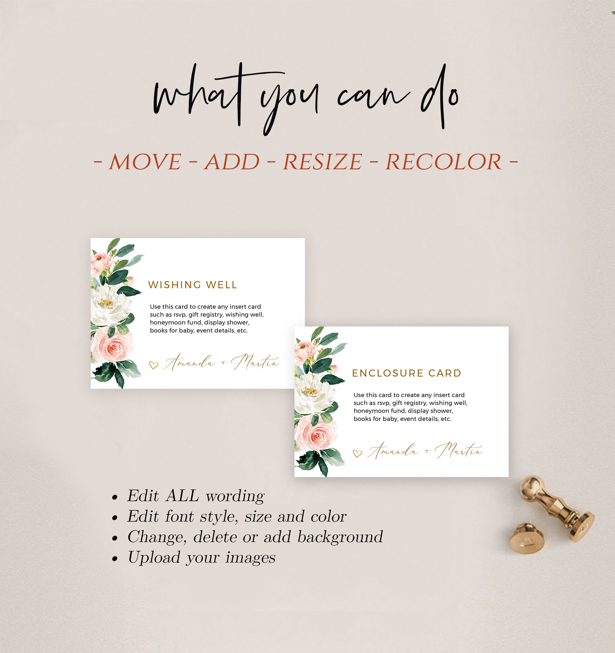 Enclosure Card Template Printable Insert Card Editable For Etsy Enclosure Card Template Printable Insert Card Editable For Etsy
