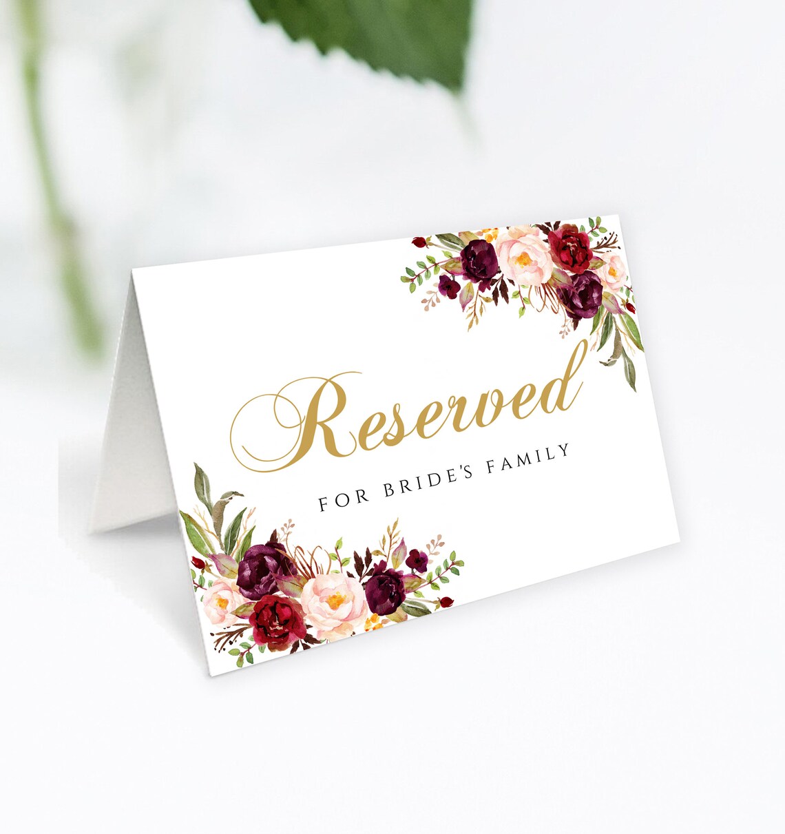 Reserved Table Sign Printable Reserved Sign Wedding Chair - Etsy