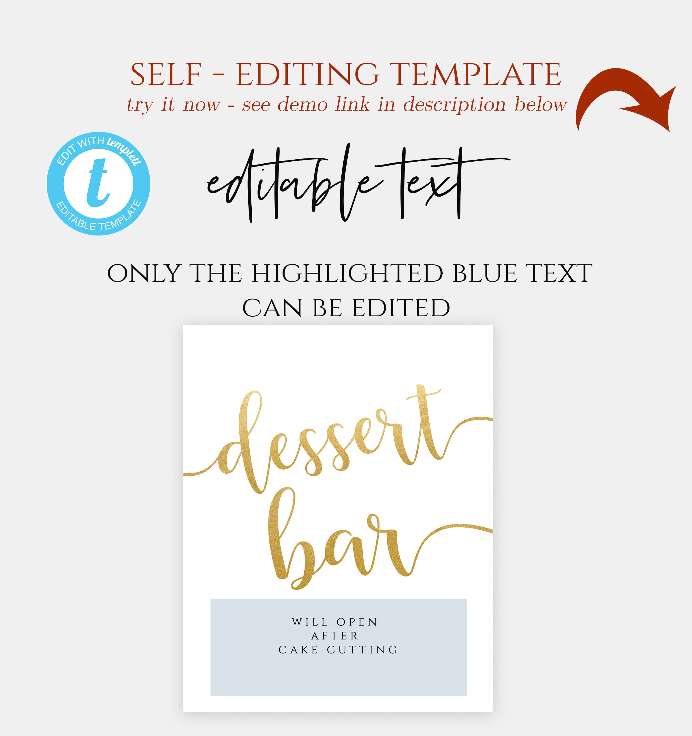 Dessert Bar Sign Printable Dessert Table Sign Printable | Etsy