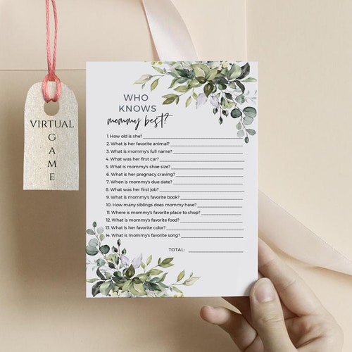 Would She Rather Baby Shower Game Who Knows Mommy Best Baby - Etsy