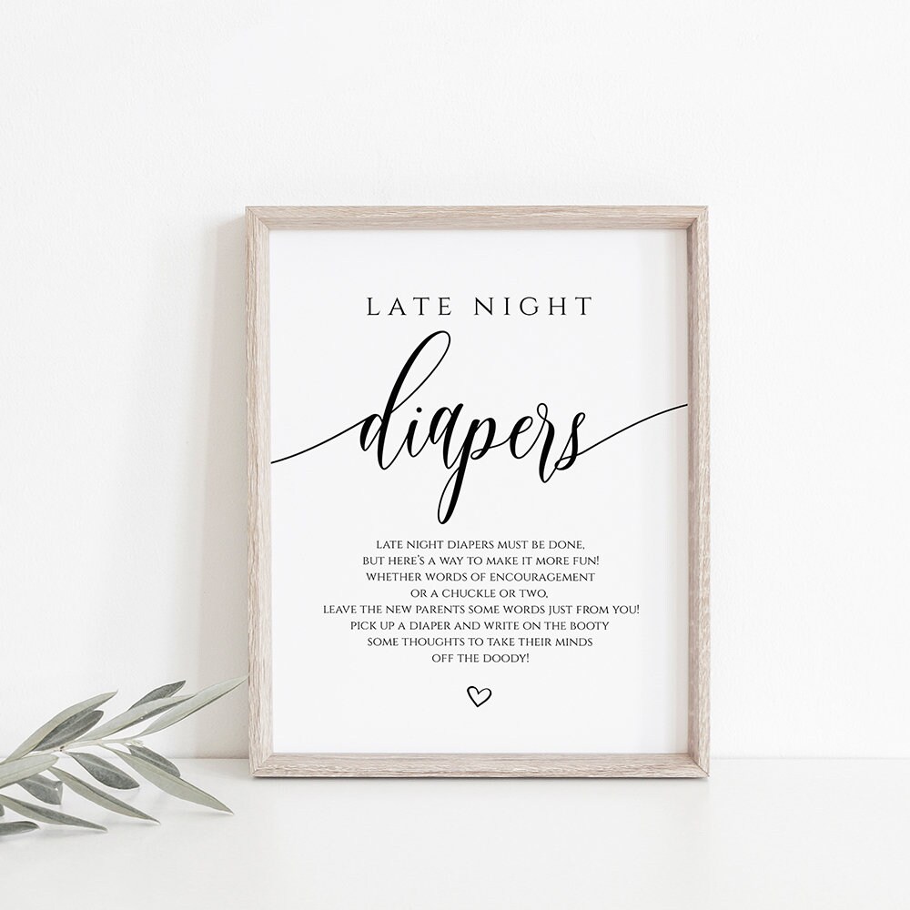 Stationery Design & Templates Templates Minimal Late Night Diapers Sign ...