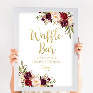 Waffle Bar Printable Sign, Waffle House, Merlot Wedding Sign, Waffle ...