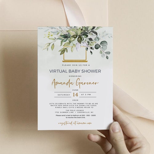 Virtual Baby Shower Invitation Template Social Distancing - Etsy